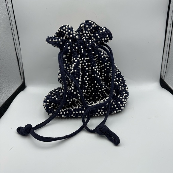 Source Unknown | Bags | Vintage Elegant 97s Reversible Navy Beaded ...